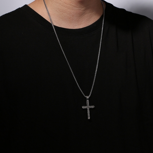 Dazzling Vault | Accessories | Stainless Steel Cross Pendant And Chain ...